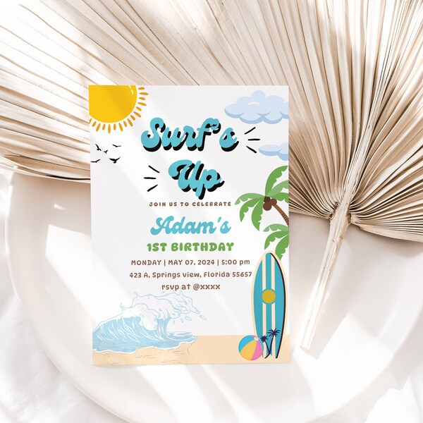 Surfing Invitation - Etsy