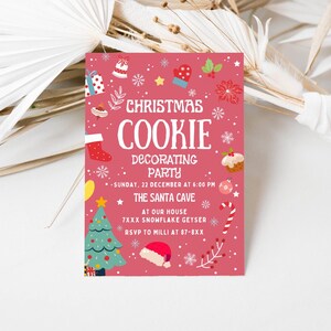 EDITABLE Christmas Cookie Decorating Party Invite Template, Printable ...