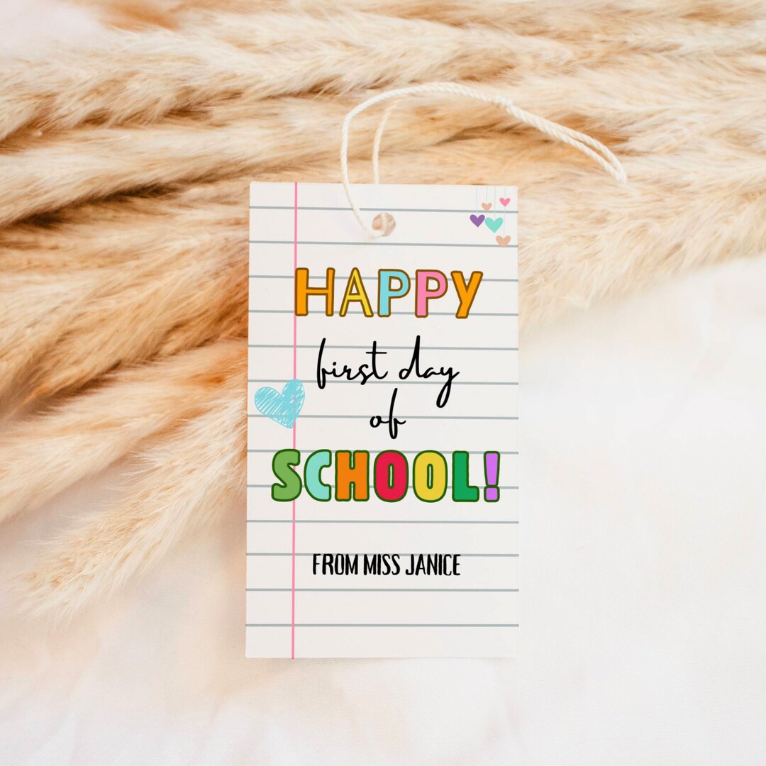 EDITABLE Back to School Gift Tag Template, Printable Class Favors ...