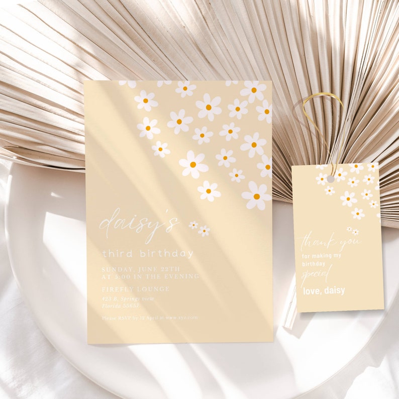 Retro Daisy Birthday Party Invitations Daisy Birthday - Etsy