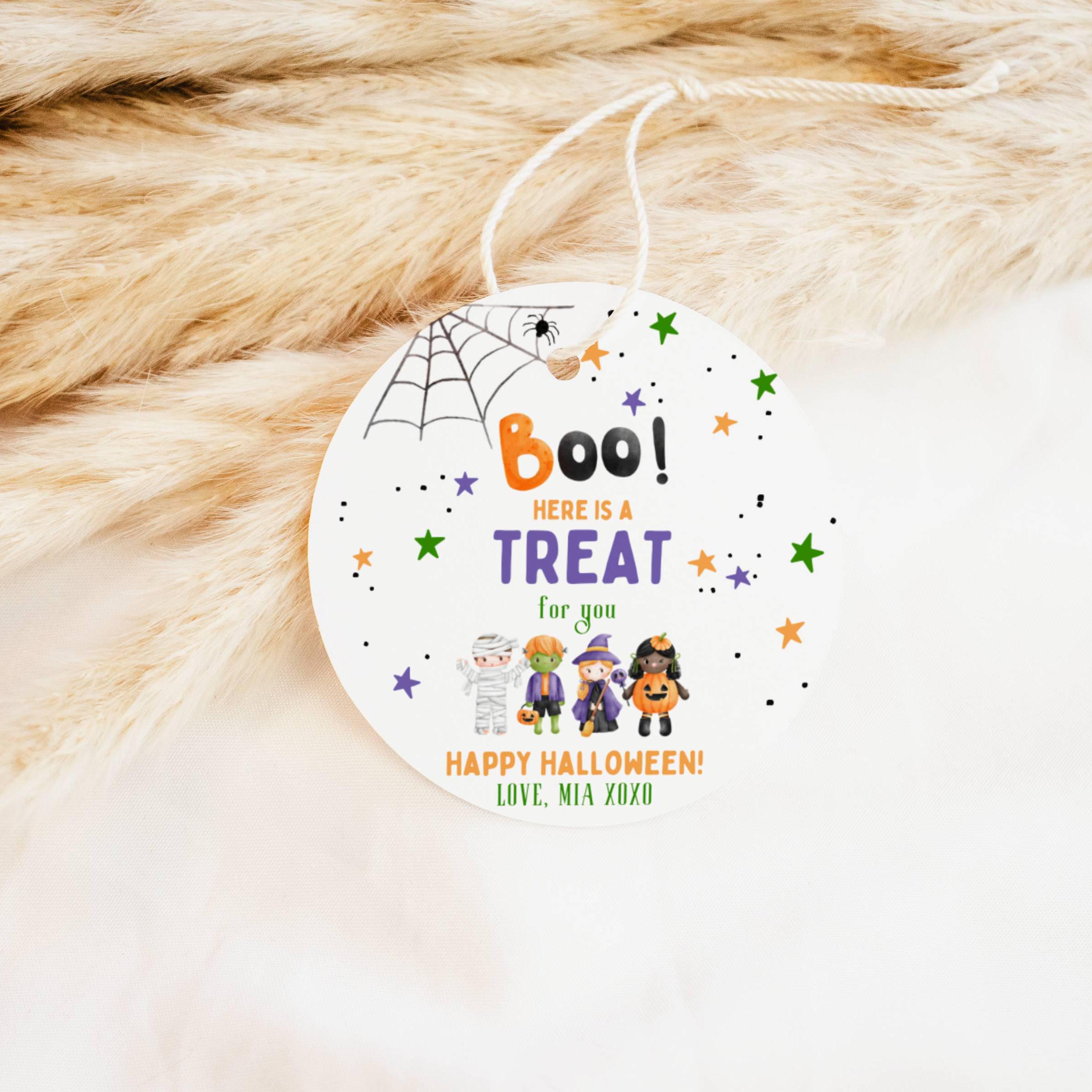 EDITABLE Halloween Favor Tag Template, Boo Gift Tags, Trick or Treat ...
