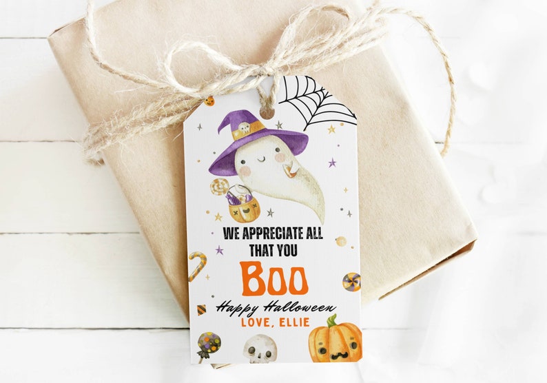 EDITABLE Teacher Appreciation Halloween Gift Tags Thank You Teacher ...