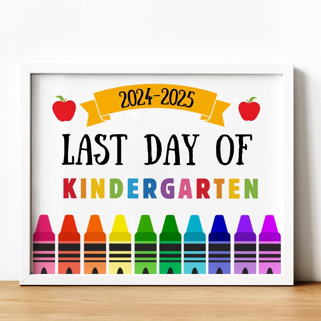 EDITABLE Last Day of School Sign, Last Day of Kindergarten Signs School ...