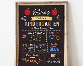 Chalkboard Back to School Sign Canva Template, Editable First Day of ...