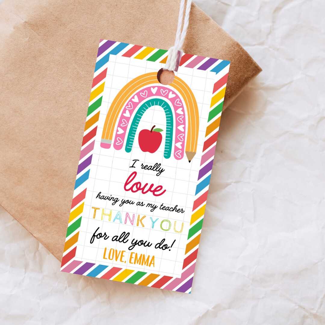 EDITABLE Teacher Appreciation Week Gift Tags Thank You Teacher Gift Tag ...