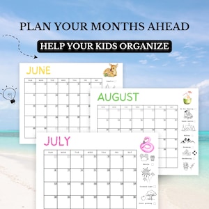 Printable SUMMER Planner 2025 Bundle, Editable Summer Calendar, Summer ...
