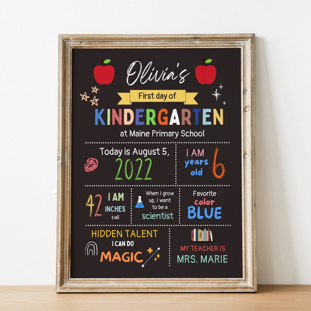 EDITABLE Chalkboard Back to School Sign, First Day of School Sign, Last ...