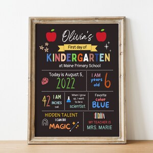 EDITABLE Chalkboard Back to School Sign, First Day of School Sign, Last ...