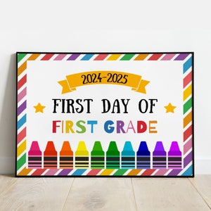EDITABLE First Day of First Grade 2024, Printable Back to School Board ...