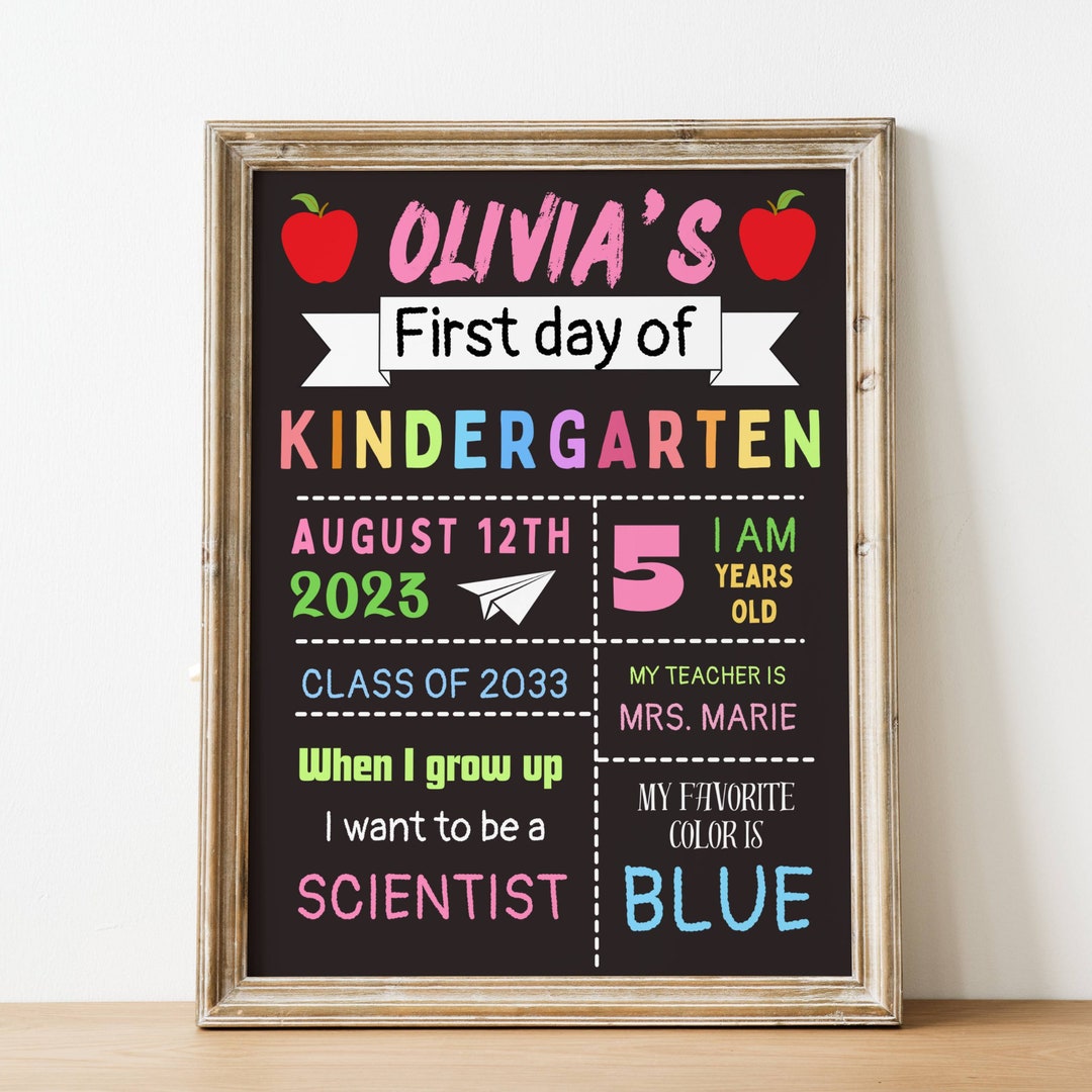 EDITABLE Chalkboard Back to School Sign, First Day of School Sign, Last ...