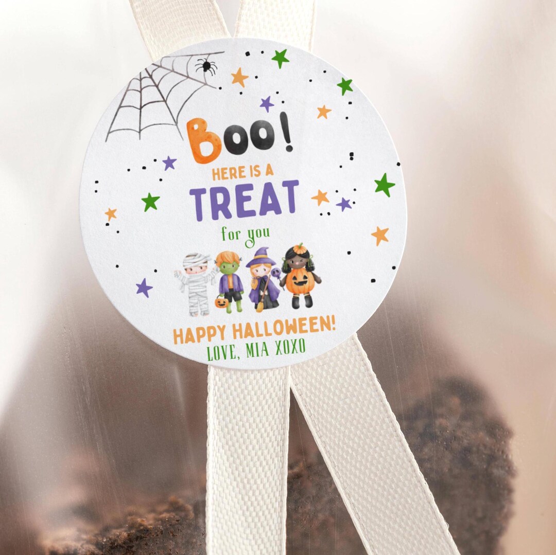 EDITABLE Halloween Favor Tag Template, Boo Gift Tags, Trick or Treat ...