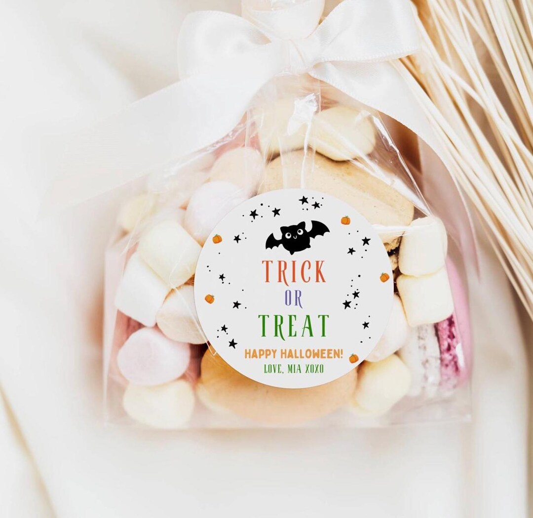EDITABLE Happy Halloween Gift Tags Trick or Treat Favor Tags, Ghost ...