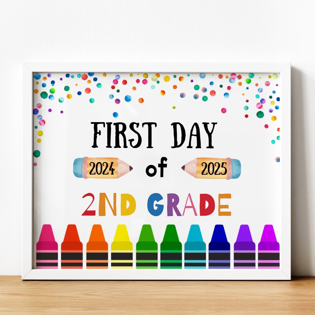 EDITABLE First Day of Second Grade 2024, Printable Back to School Board ...