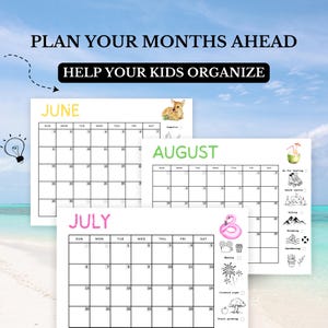 Editable SUMMER 2025 Planner Bundle, Summer Calendar, Printable Summer ...