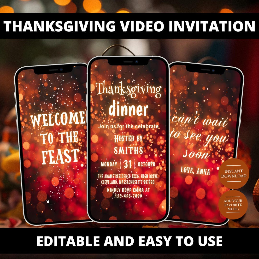 EDITABLE Digital Friendsgiving Dinner Invitation, Thankful AF Fall ...