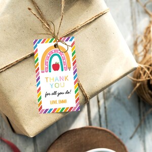 EDITABLE Teacher Appreciation Week Gift Tags Thank You Teacher Gift Tag ...