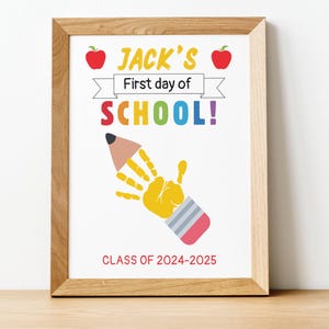 EDITABLE First Day of School Handprint Craft, Back to School ...