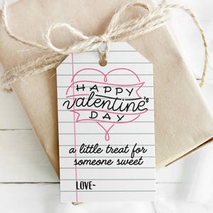 EDITABLE Valentines Day Gift Tags, Classroom Favor Valentine's Day ...