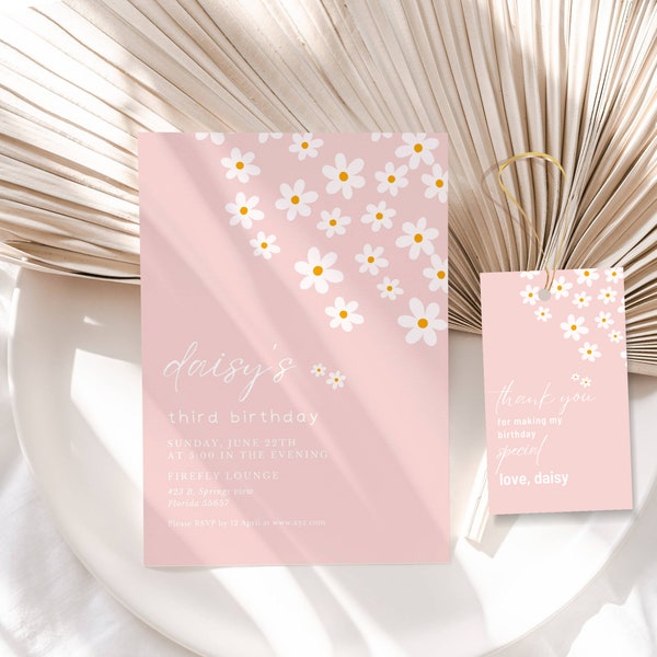 Daisy Birthday Invitation - Etsy