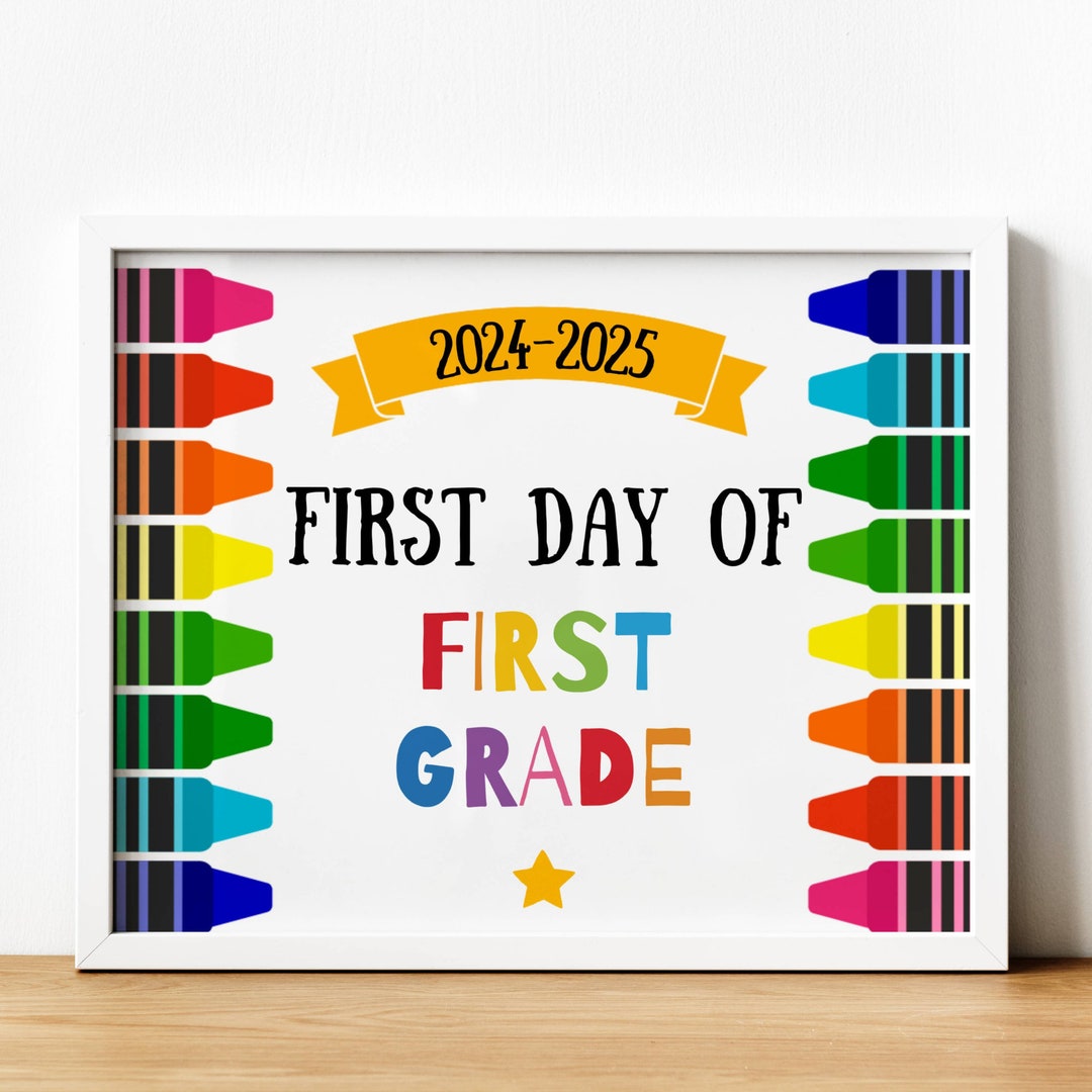 EDITABLE First Day of First Grade 2024, Printable Back to School Board ...
