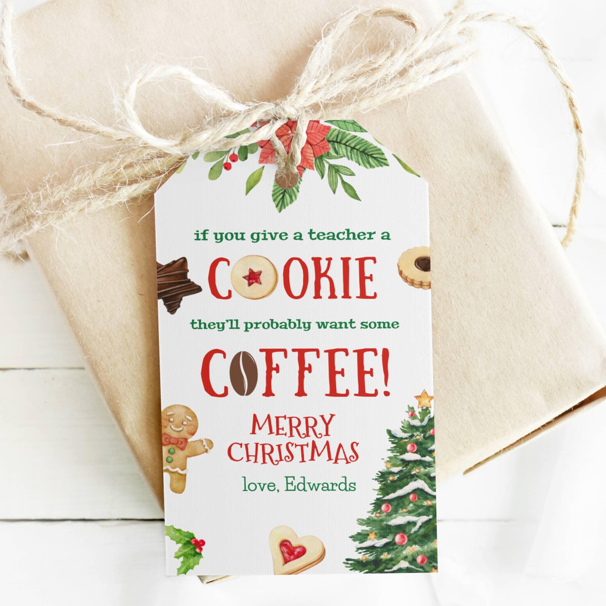EDITABLE Teachers Appreciation Christmas Gift Tag Teacher Holiday ...