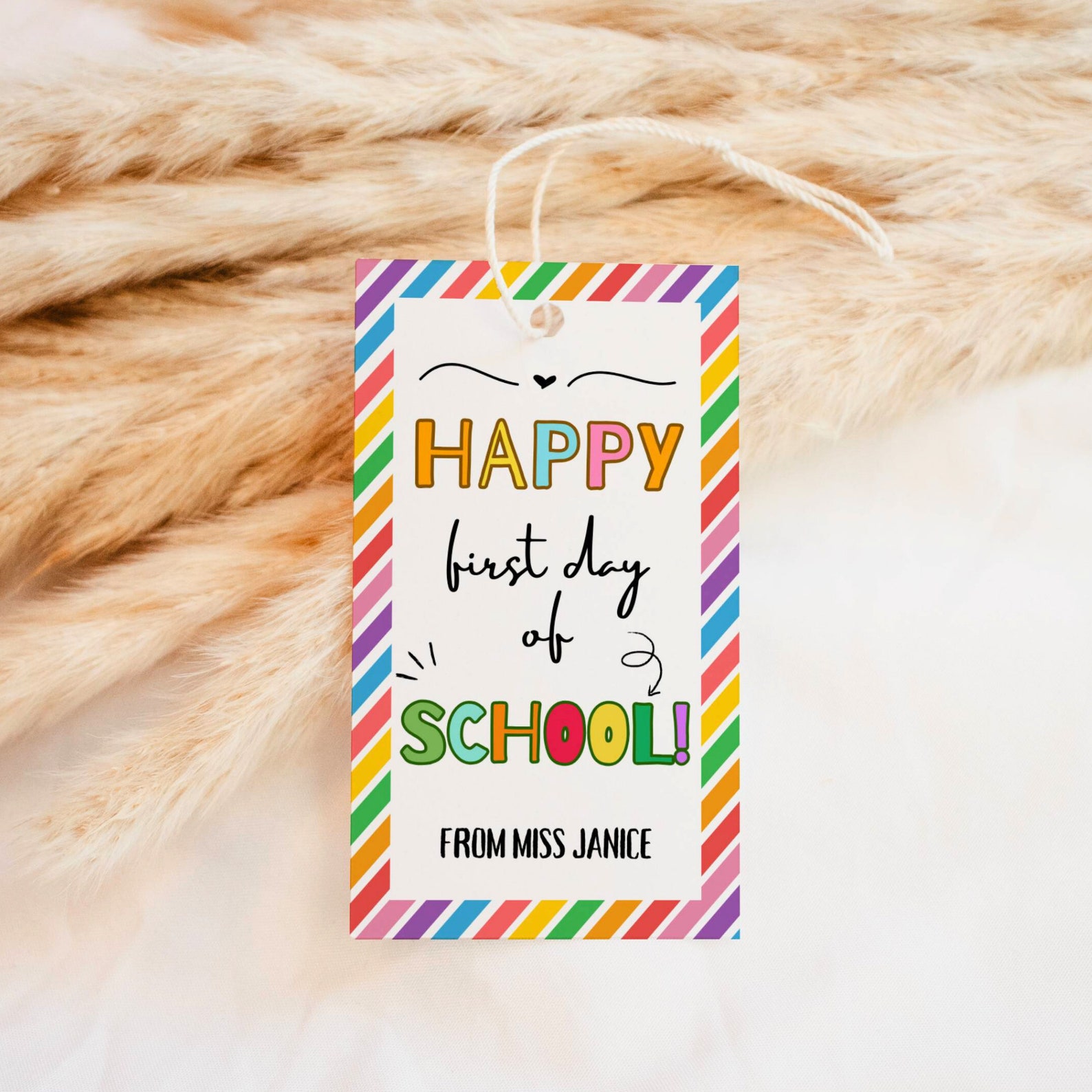 EDITABLE Back to School Gift Tag Template, Printable Class Favors ...