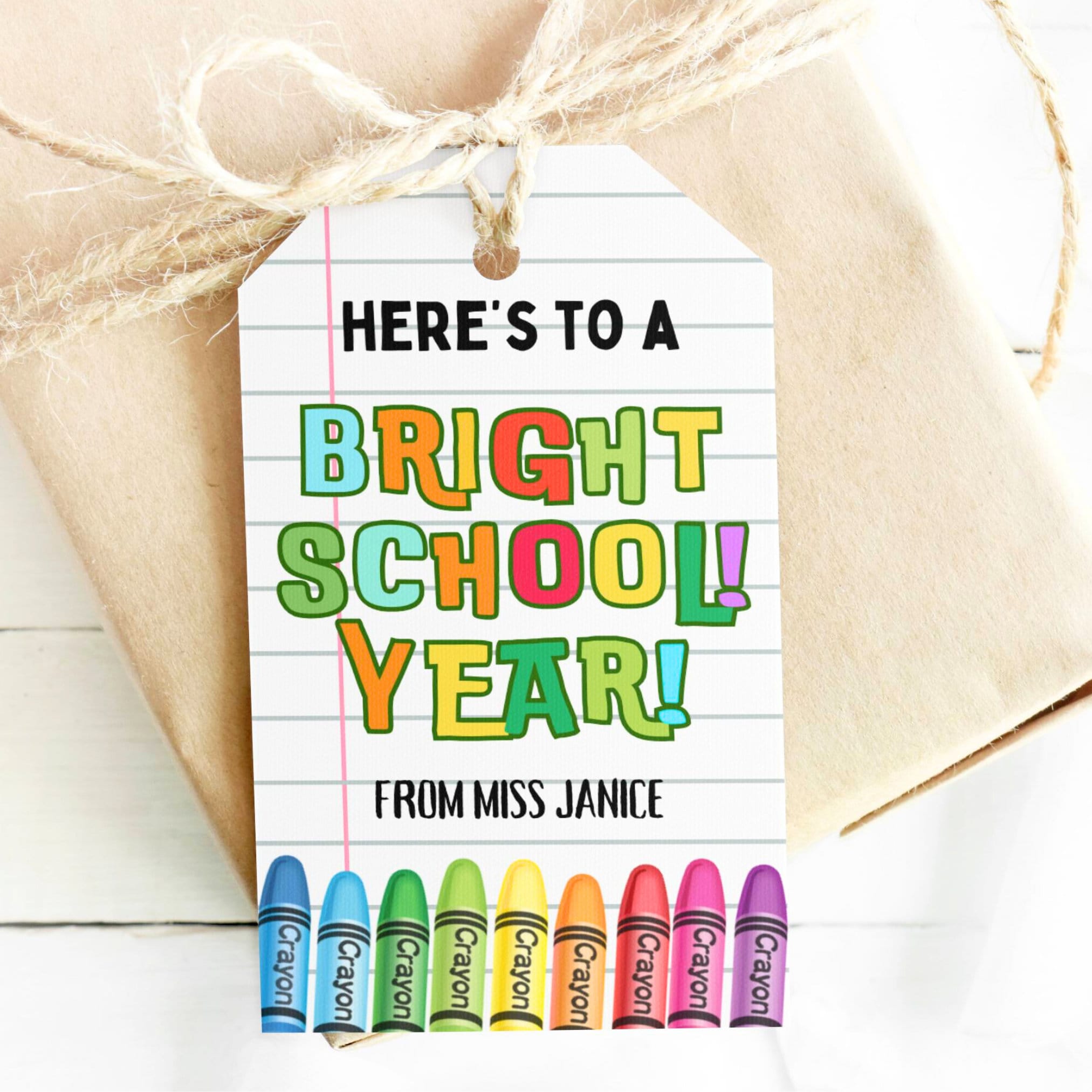 EDITABLE Back to School Gift Tag Template, Printable Class Favors ...