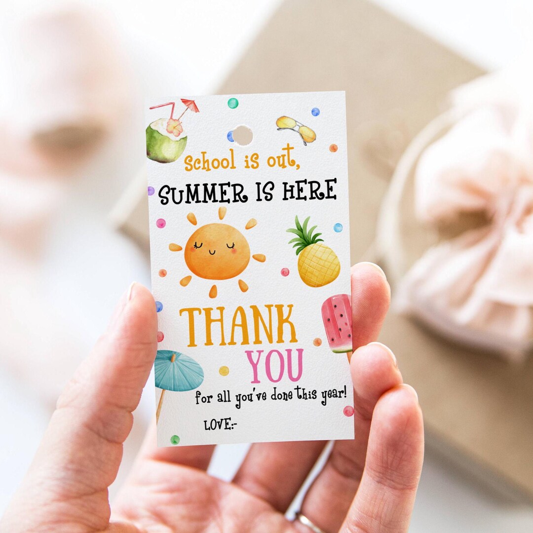 EDITABLE Summer Teacher Appreciation Gift Tag Kids Your Turn to Relax ...