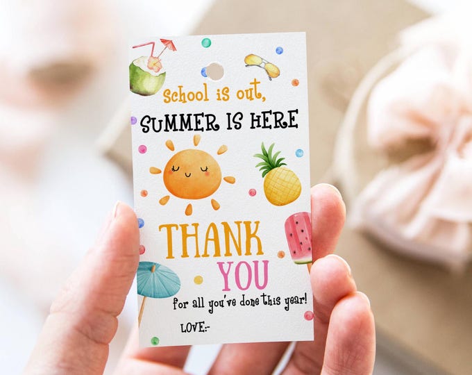 Editable Summer Teacher Appreciation Gift Tag Kids Your Turn to Relax ...