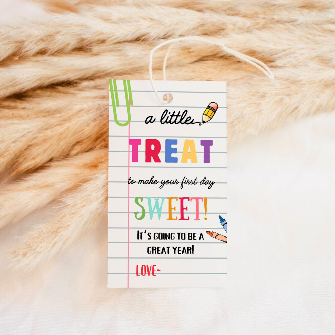 EDITABLE Back to School Gift Tag Template Printable Rainbow First Day ...