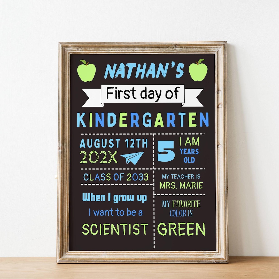 EDITABLE Chalkboard Back to School Sign, First Day of School Sign, Last ...