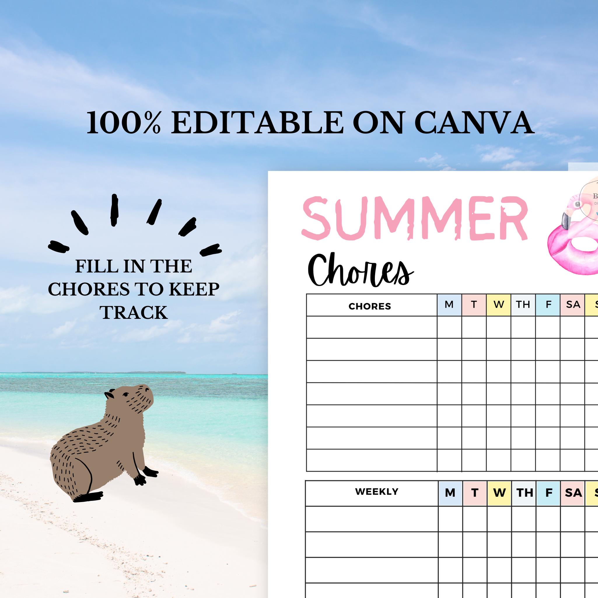 Editable SUMMER 2025 Planner Bundle, Summer Calendar, Printable Summer ...