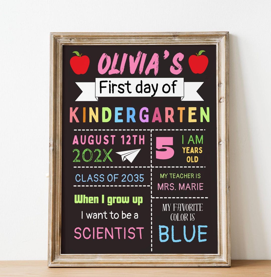 EDITABLE Chalkboard Back to School Sign, First Day of School Sign, Last ...