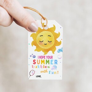 EDITABLE Hope Your Summer Bubbles With Fun Gift Tag Template Printable ...