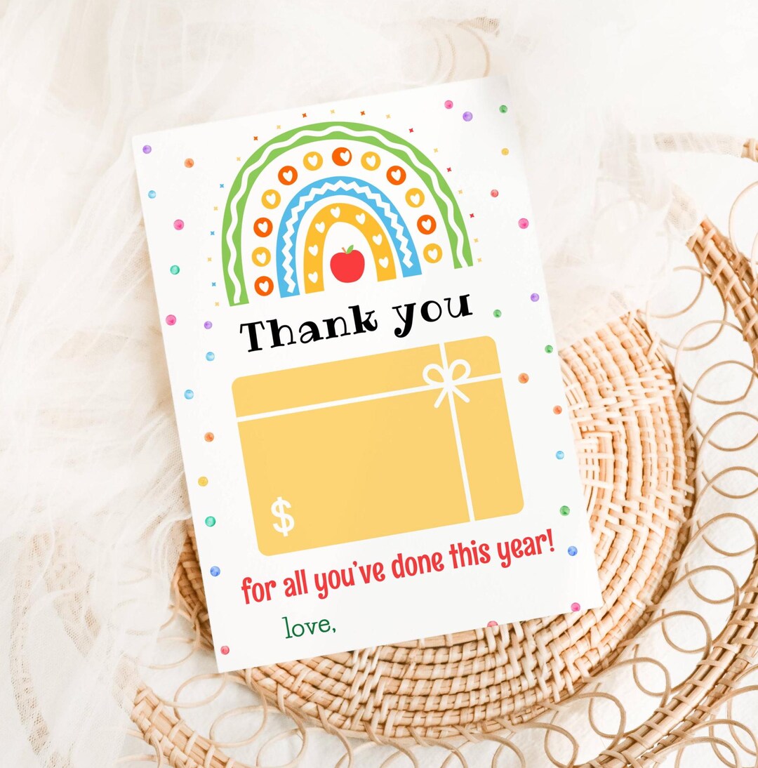 EDITABLE Teacher Appreciation Week Gift Card Holder, Printable Happy ...