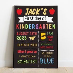 EDITABLE Chalkboard Back to School Sign, First Day of School Sign, Last ...