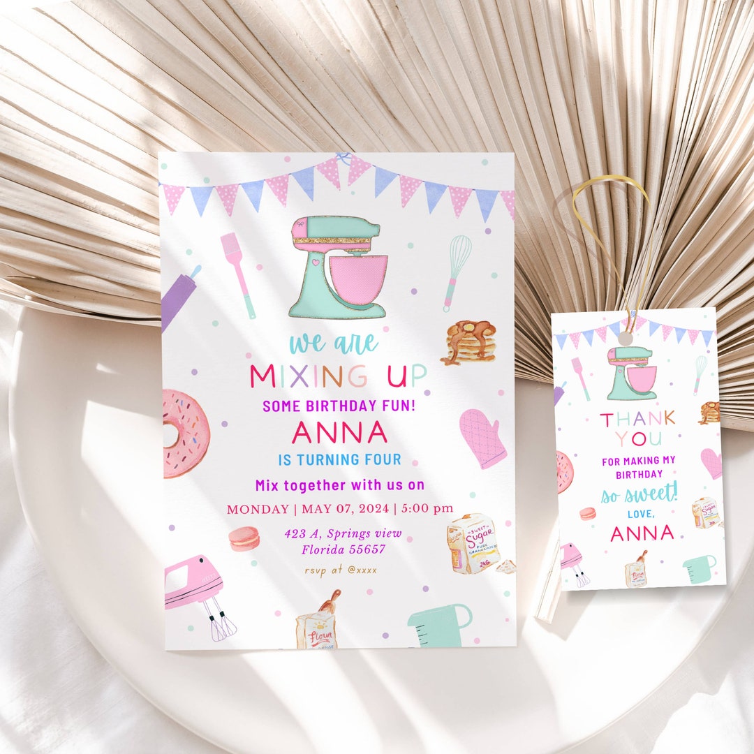 Editable Baking Birthday Party Invitation, Cupcake Decorating Party ...