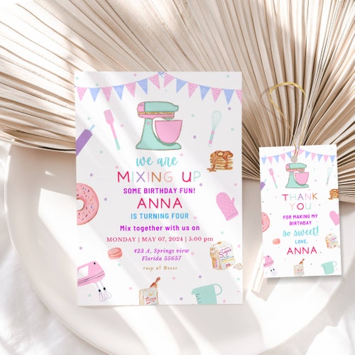 Baking Birthday Invitation Bake Party Invite Editable - Etsy