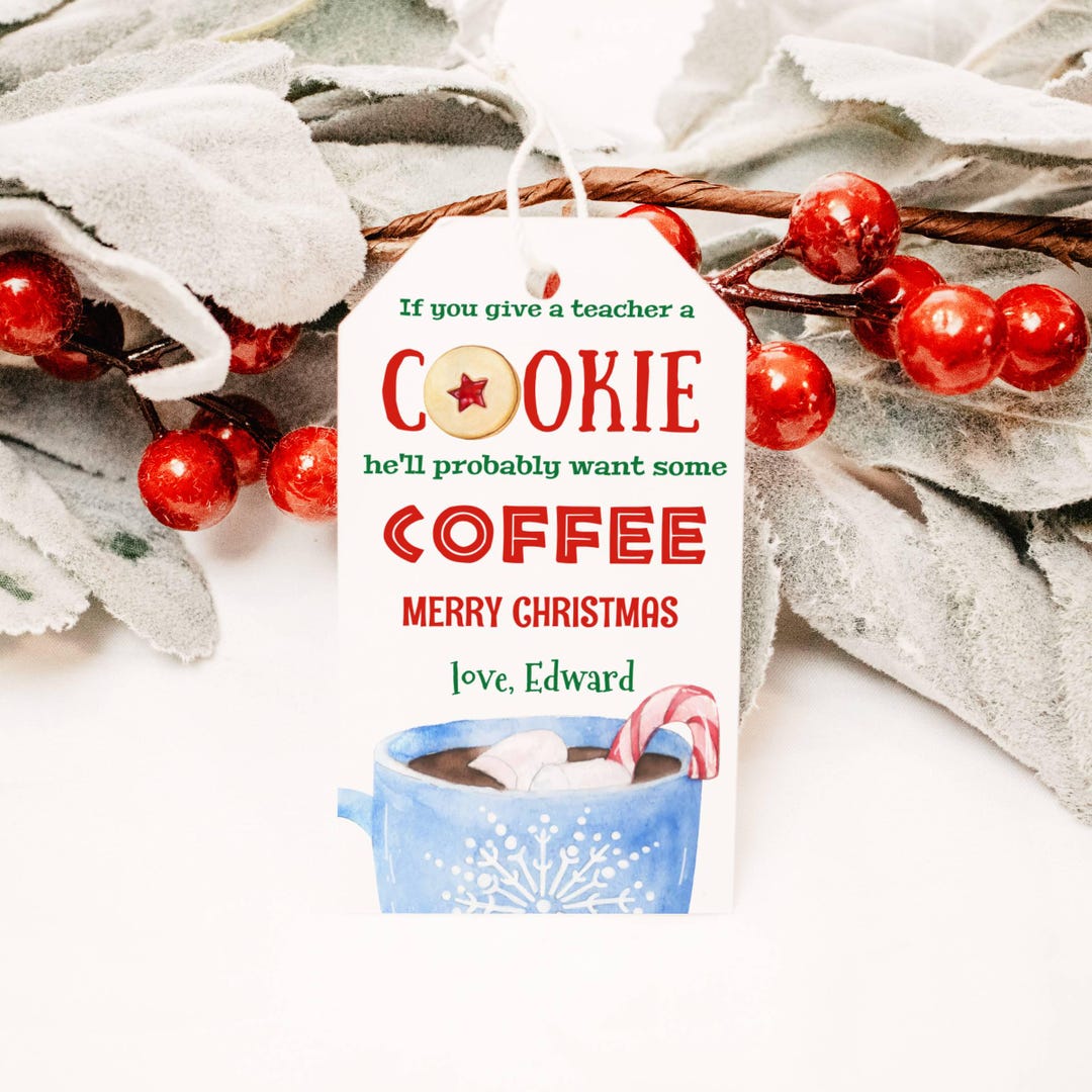 EDITABLE Teachers Appreciation Christmas Gift Tag Teacher Holiday ...