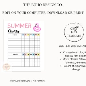Printable SUMMER Planner 2025 Bundle, Editable Summer Calendar, Summer ...