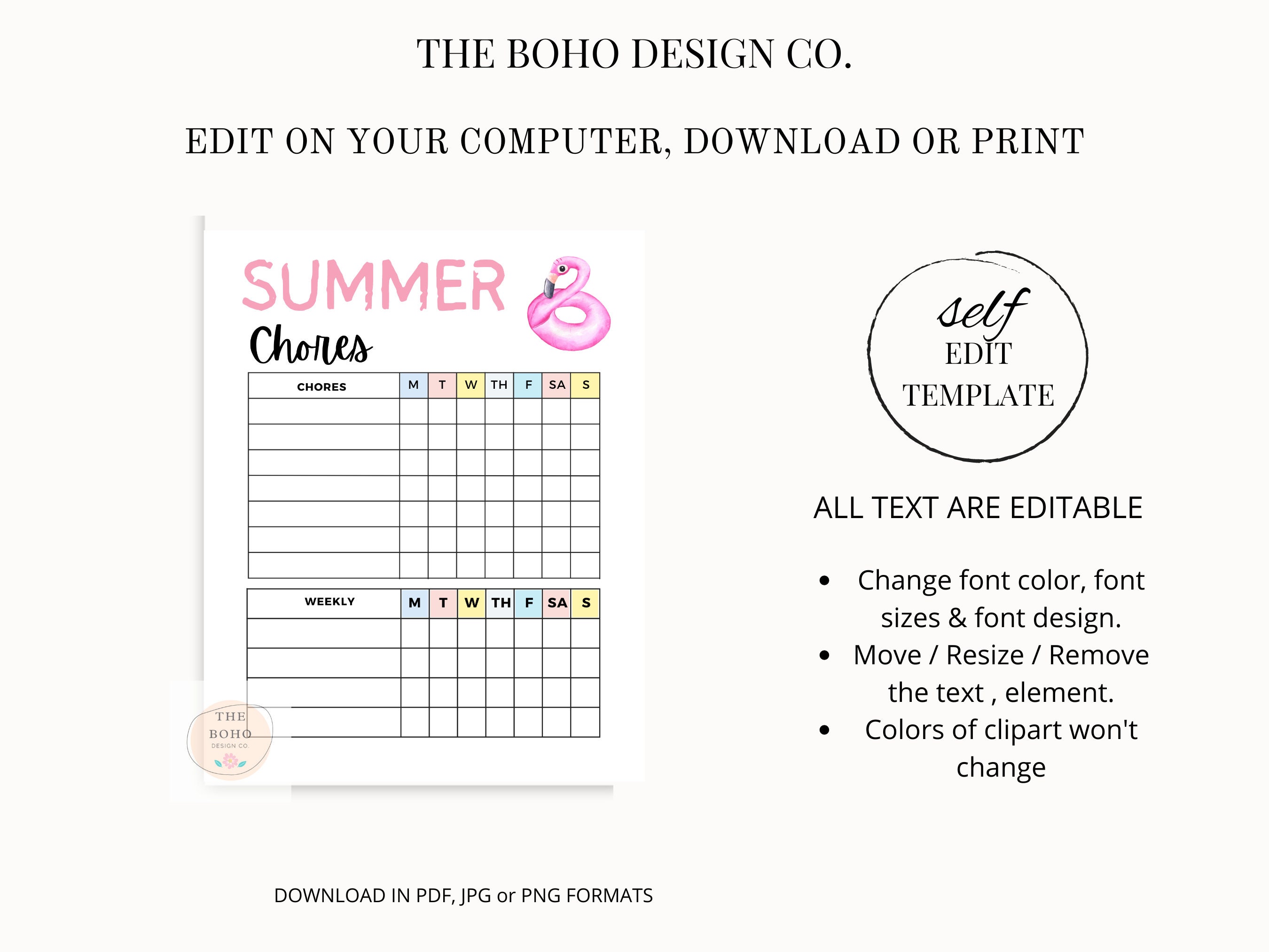 Printable SUMMER Planner 2025 Bundle, Editable Summer Calendar, Summer ...
