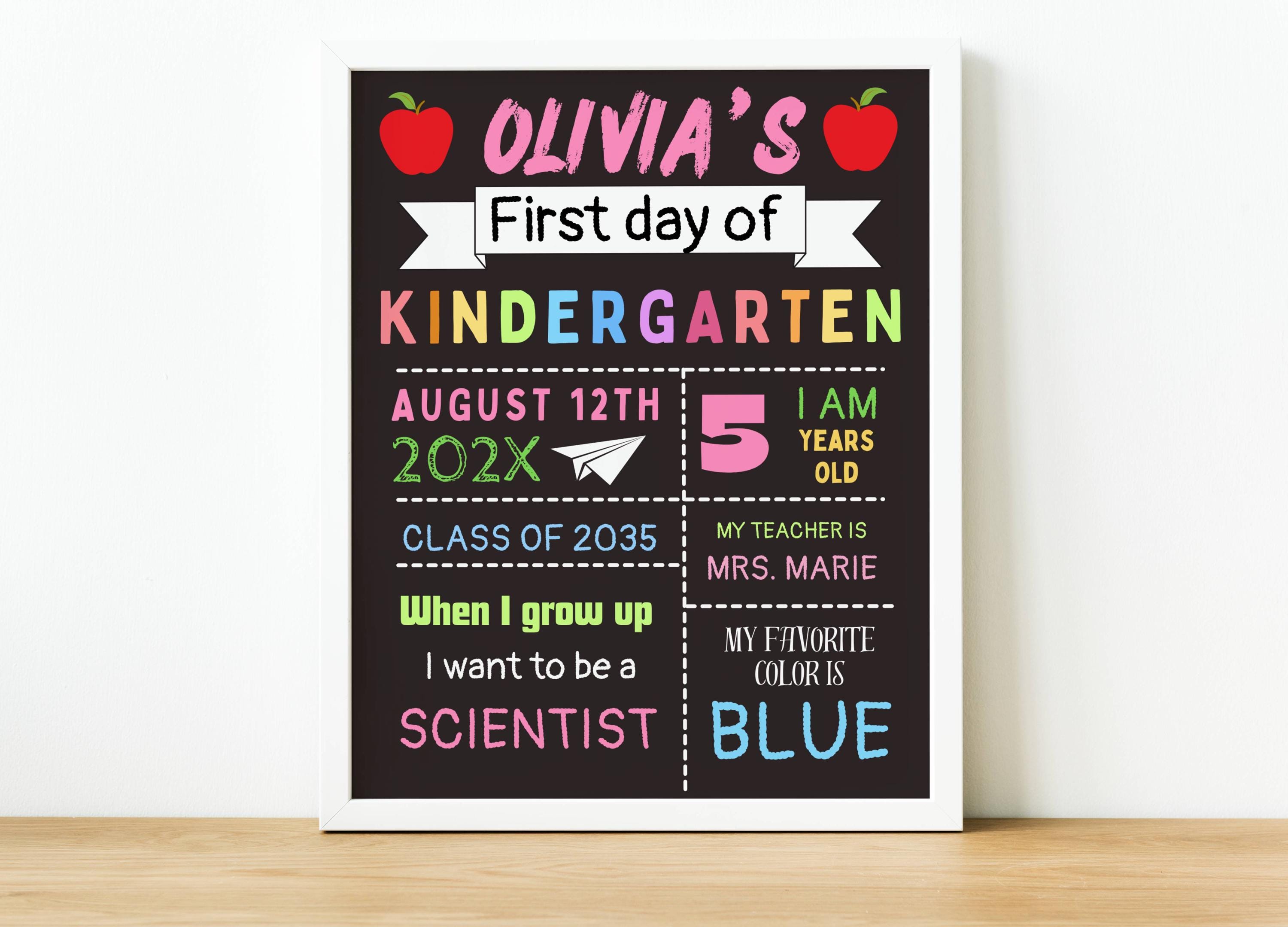 EDITABLE Chalkboard Back to School Sign, First Day of School Sign, Last ...