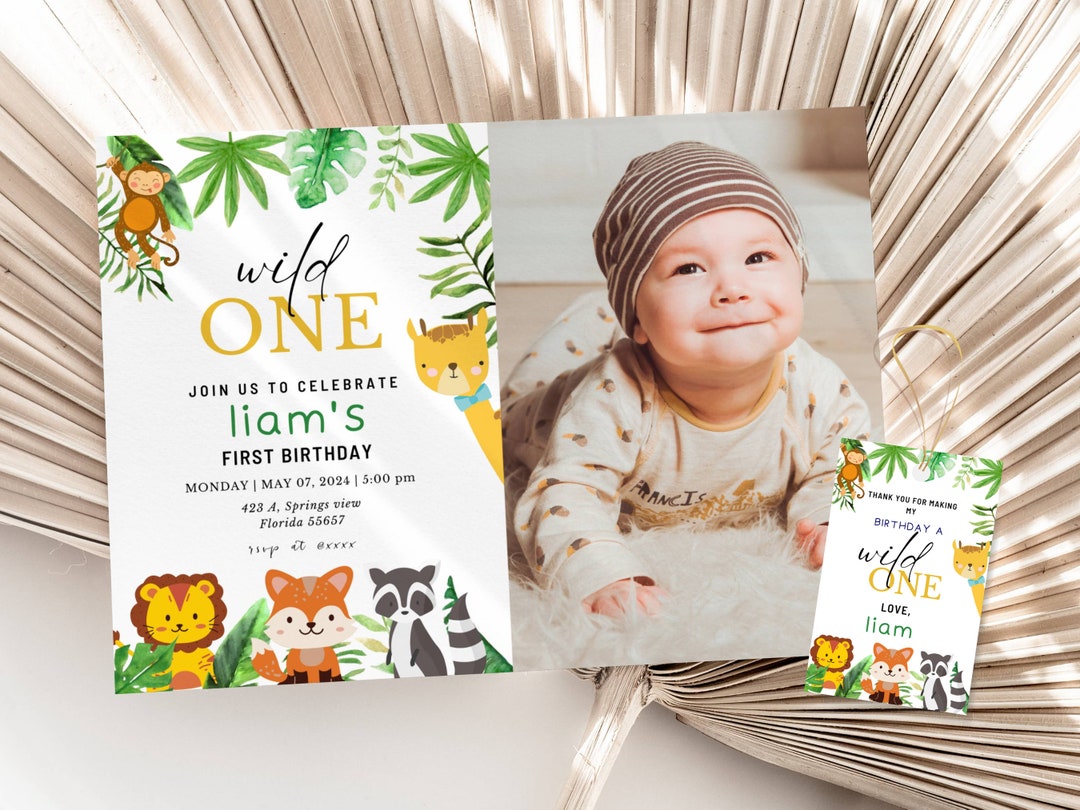Wild One Birthday Boy Invitation Wild One Invitation - Etsy