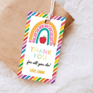 EDITABLE Teacher Appreciation Week Gift Tags Thank You Teacher Gift Tag ...