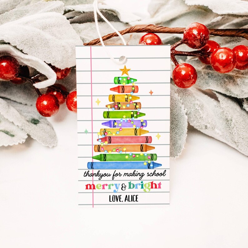 EDITABLE Thank You for Making School Merry & Bright Tag, Christmas ...