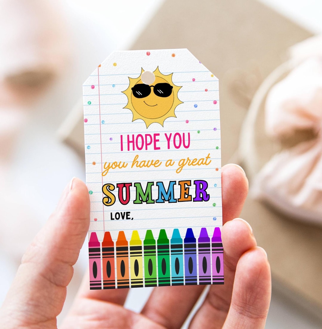EDITABLE End of School Year Tags, Sun Gift Tags, Teacher Thank You Last ...