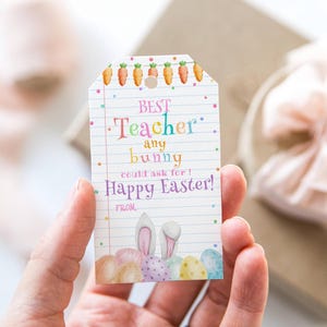 EDITABLE Teacher Easter Gift Tags, Easter Basket Gift Tag, Teacher ...