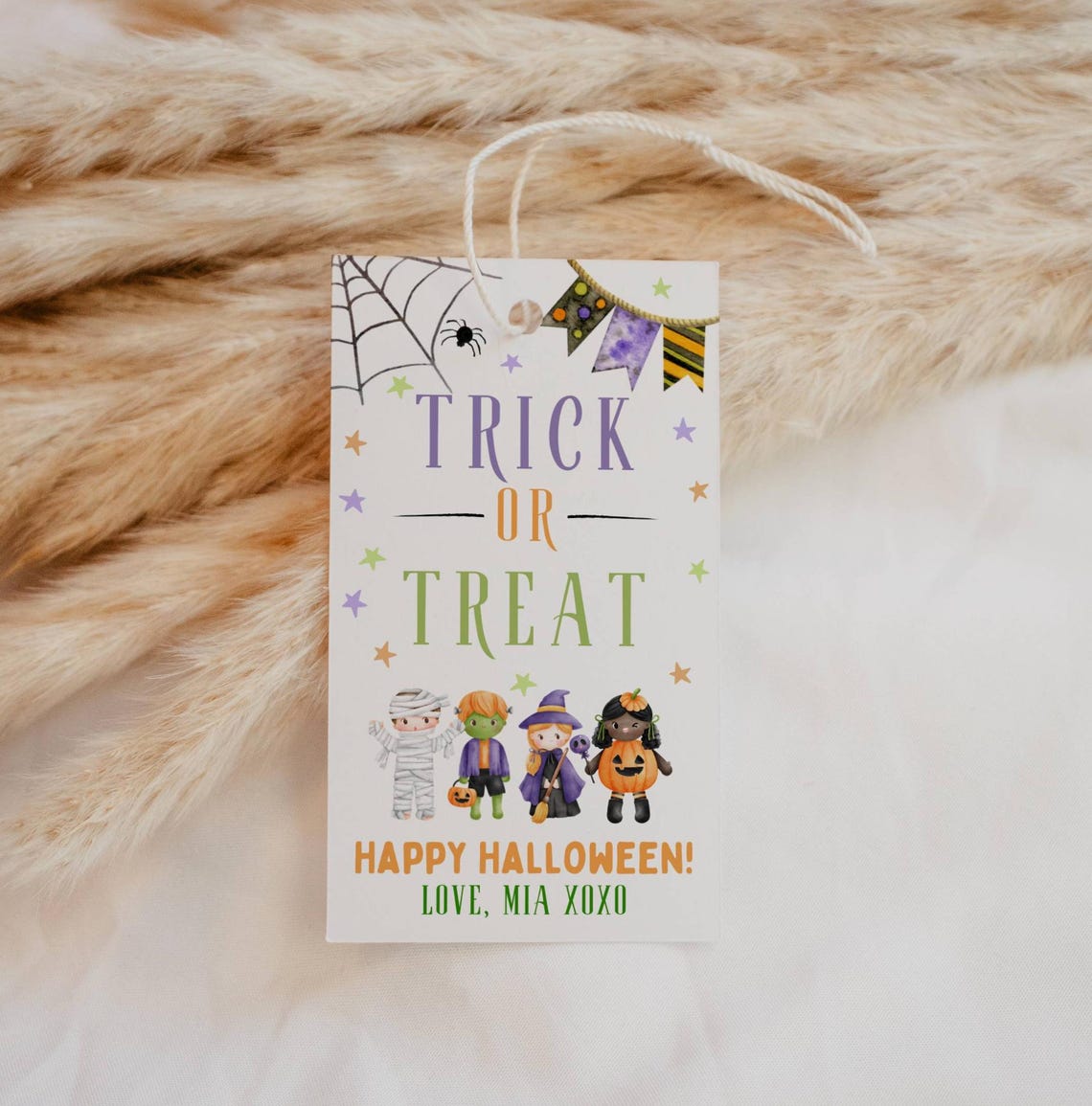 EDITABLE Happy Halloween Gift Tags Trick or Treat Favor Tags, Ghost ...