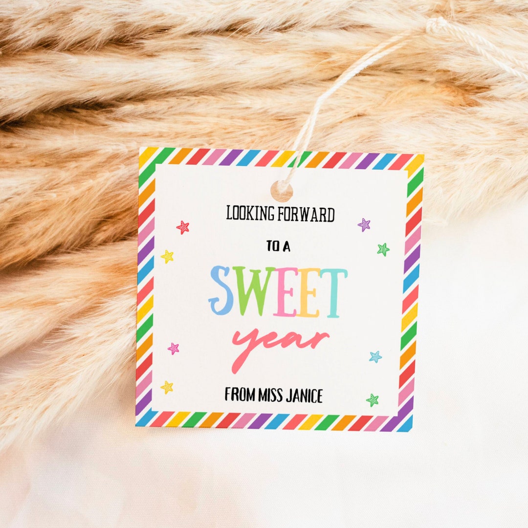 EDITABLE Sweet Year Gift Tag Template, Printable Rainbow Back to School ...