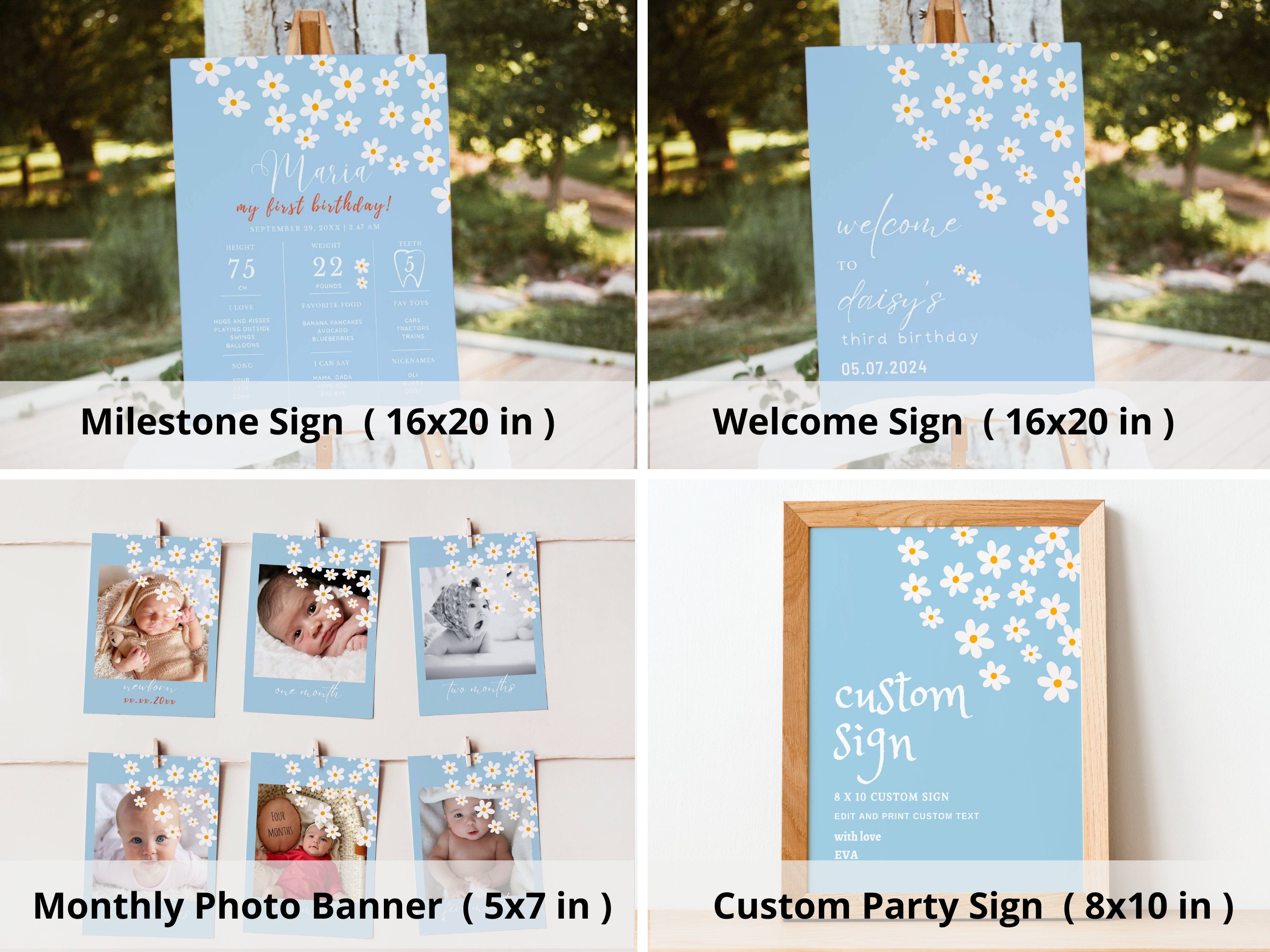 Retro Daisy Birthday Party Invitation Ultimate Bundle Daisy - Etsy